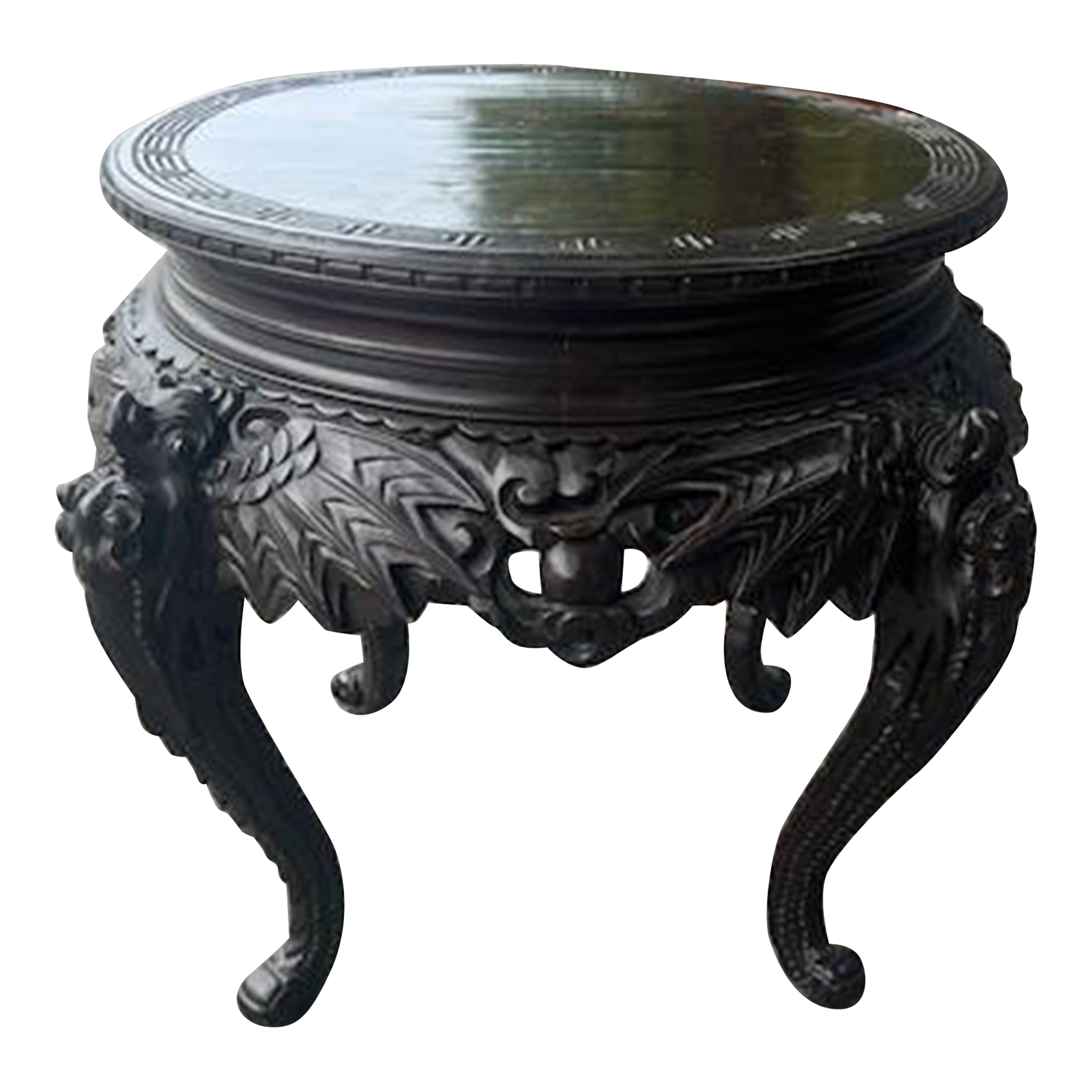 1940s Vintage Japanese Meiji Period Carved Center Table | Chairish