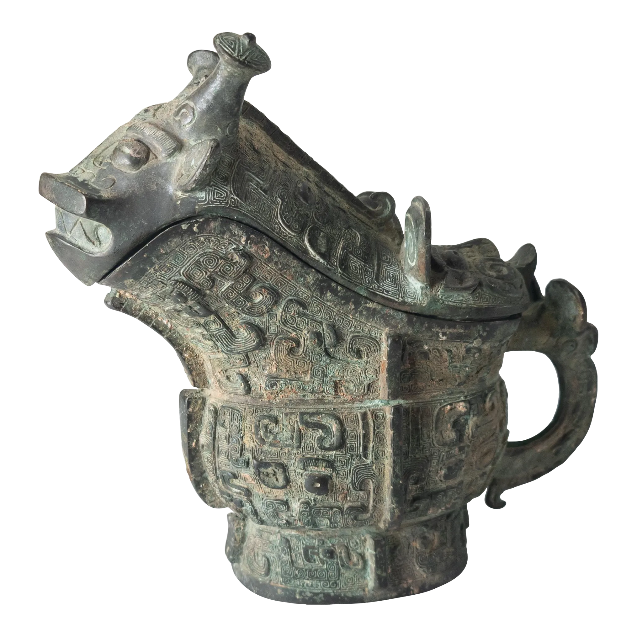 20th Century Chinese Archaistic Western Zhou Style Ritual Bronze Gong ...