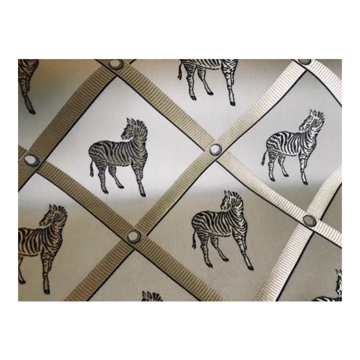 French Empire Champagne Beige Zebra Animal Pattern Geometric Upholstery ...