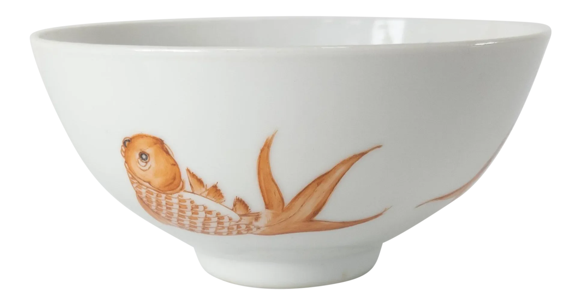Chinese Iron Red Goldfish Bowl | Chairish