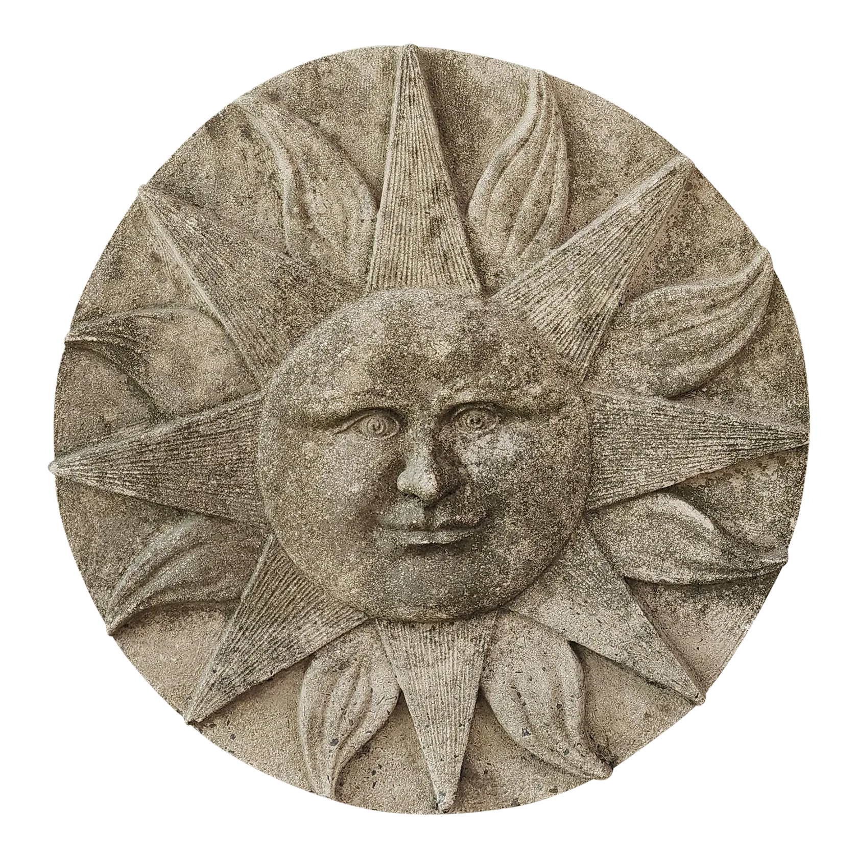1970s Cast Stone Sunface Plaque | Chairish