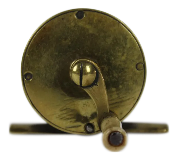 Vintage Brass Fishing Reel | Chairish