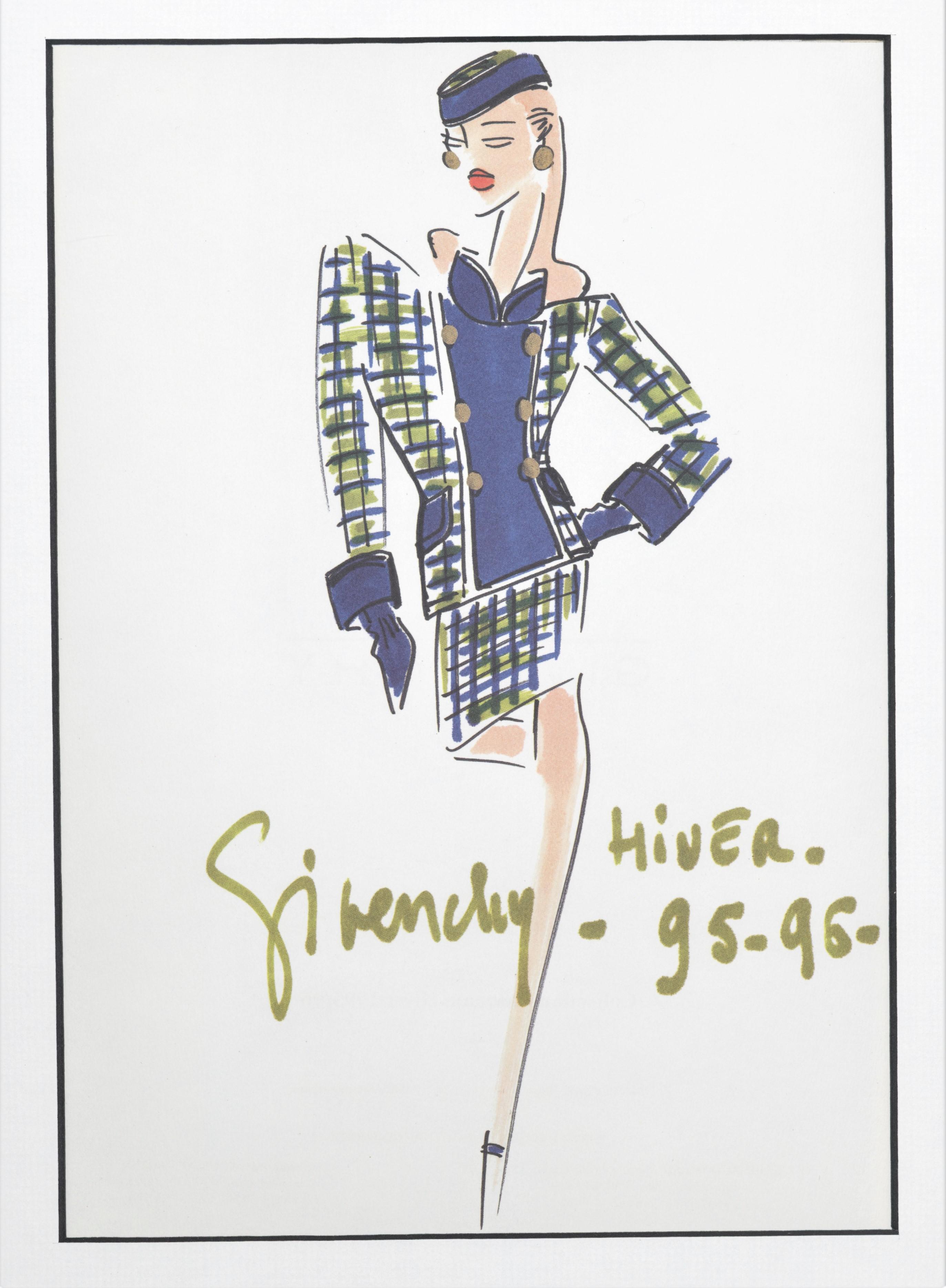 Rare 1996 Givenchy Couture Fashion Print With Documentation, Matted ...
