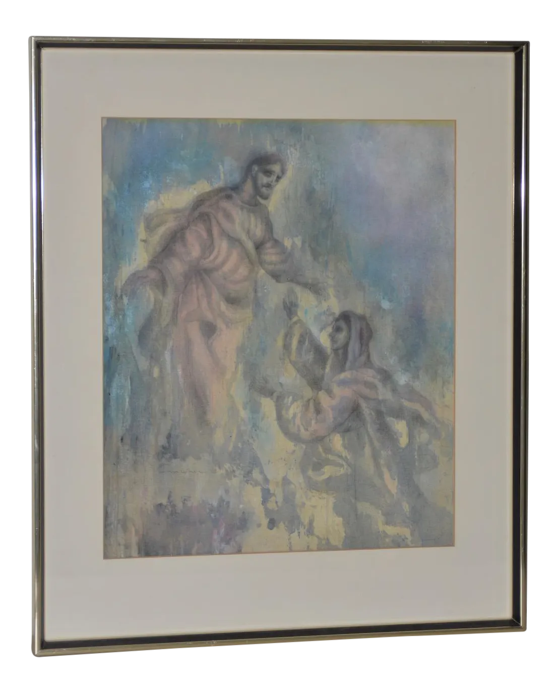 Charles Ware (1921-2005) Mid Century Modern Watercolor on Linen C.1969 ...