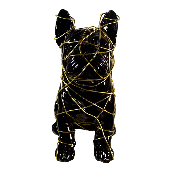 Early 21st Century Modern Frenchie Neon Ceramic & Wire Sculpture Homage ...