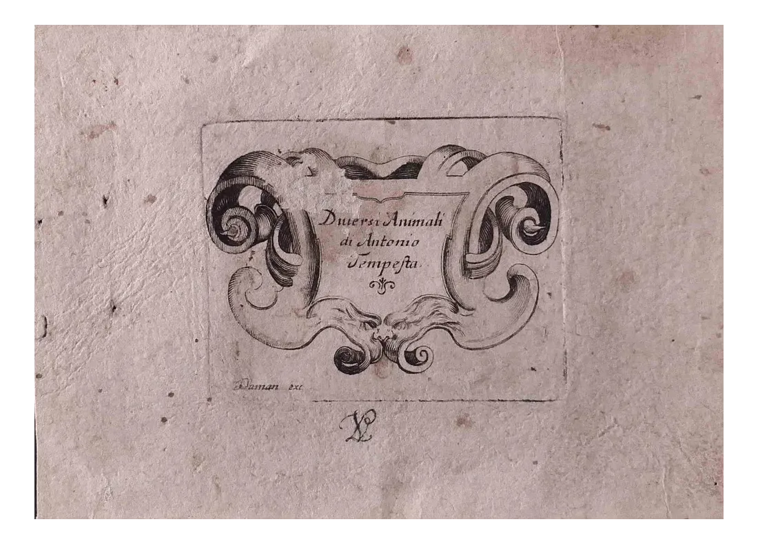 Antonio Tempesta, Frontispiece for Diversi Animali, Etching, 17th ...