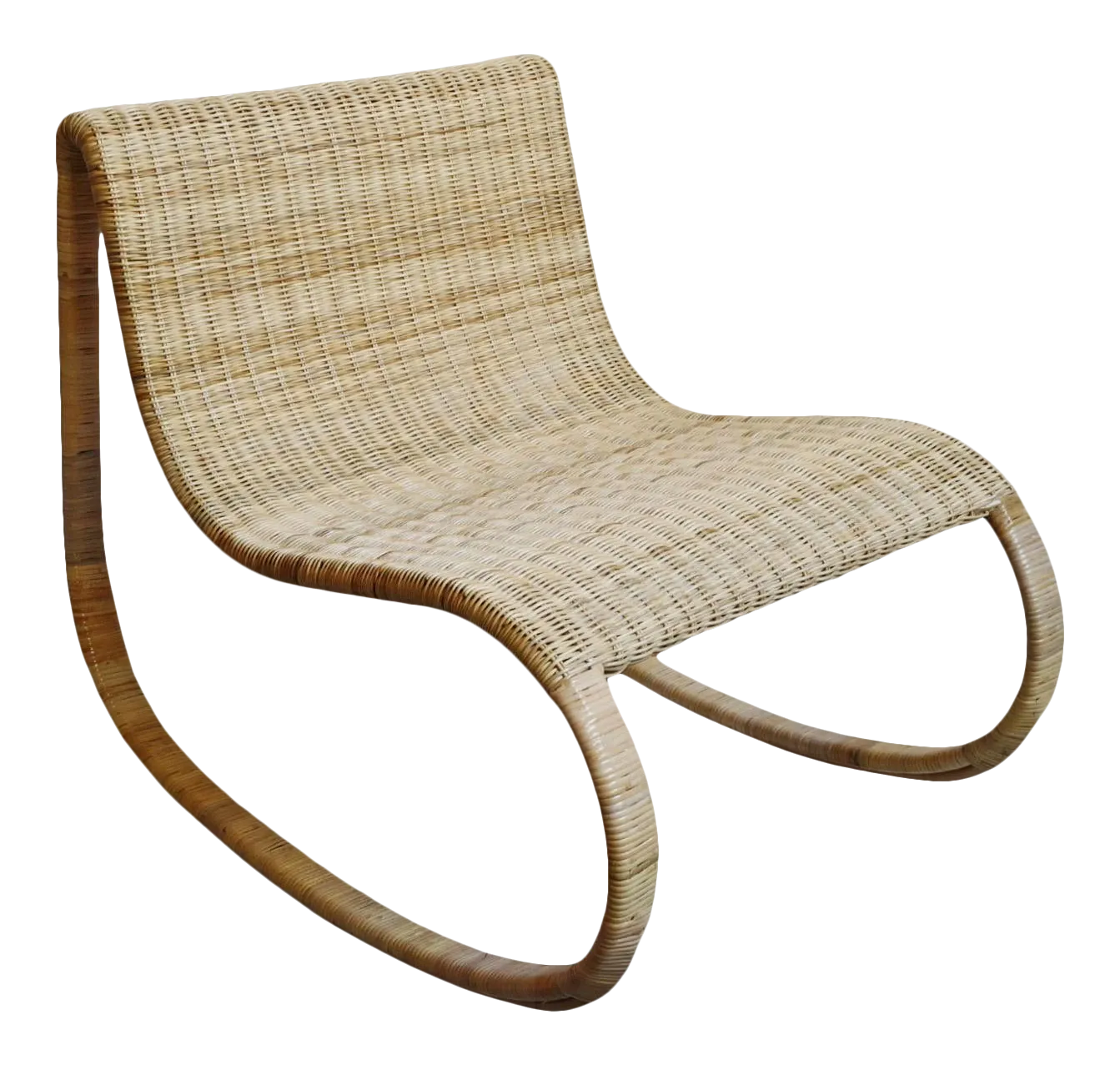 Raw Rattan Rocking Chair | Chairish