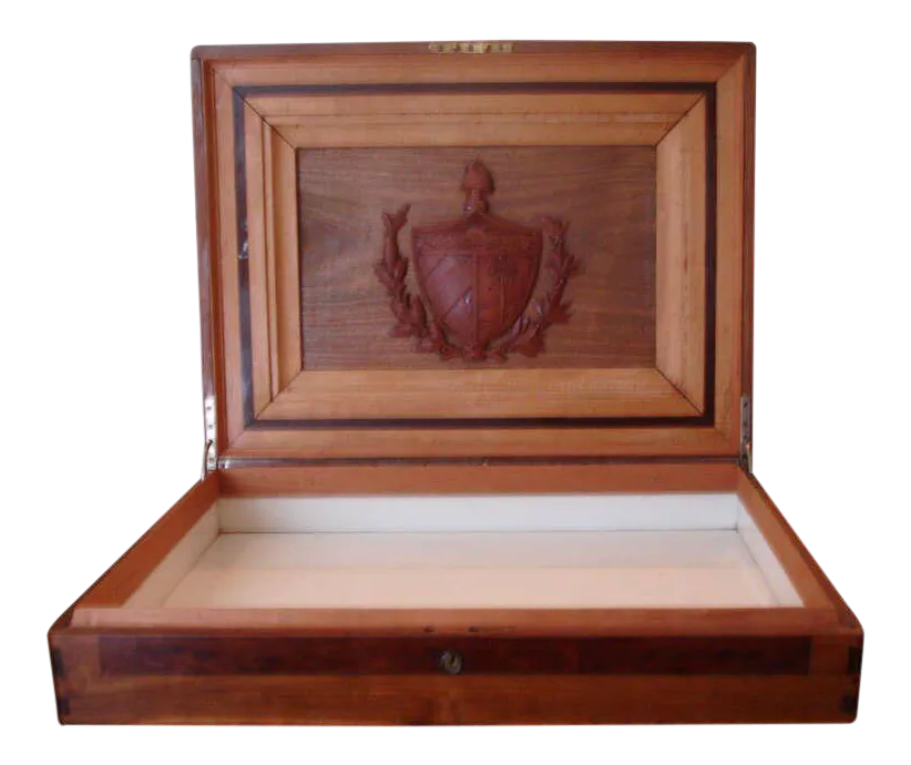 Treasure--Cuban Wood Cigar Humidor Cuba's Coat of Arms- circa 1940 ...