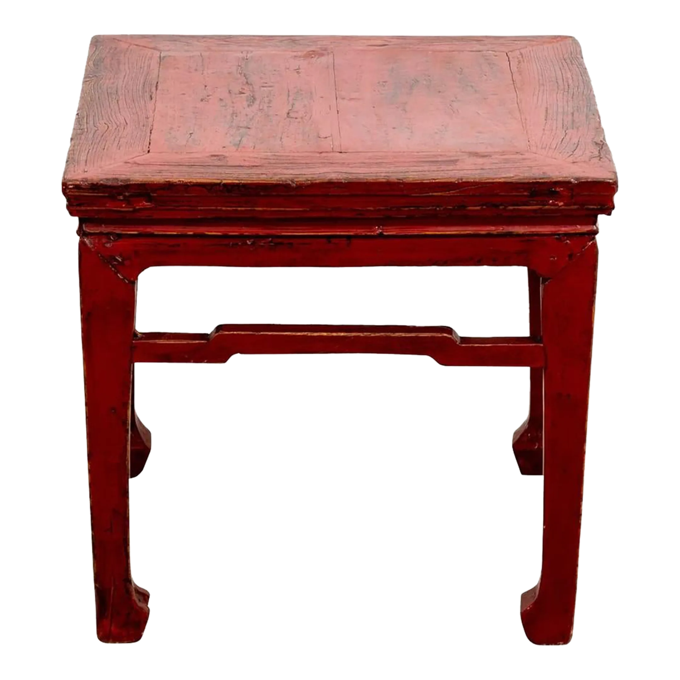 Red Lacquered Chinese Side Table | Chairish