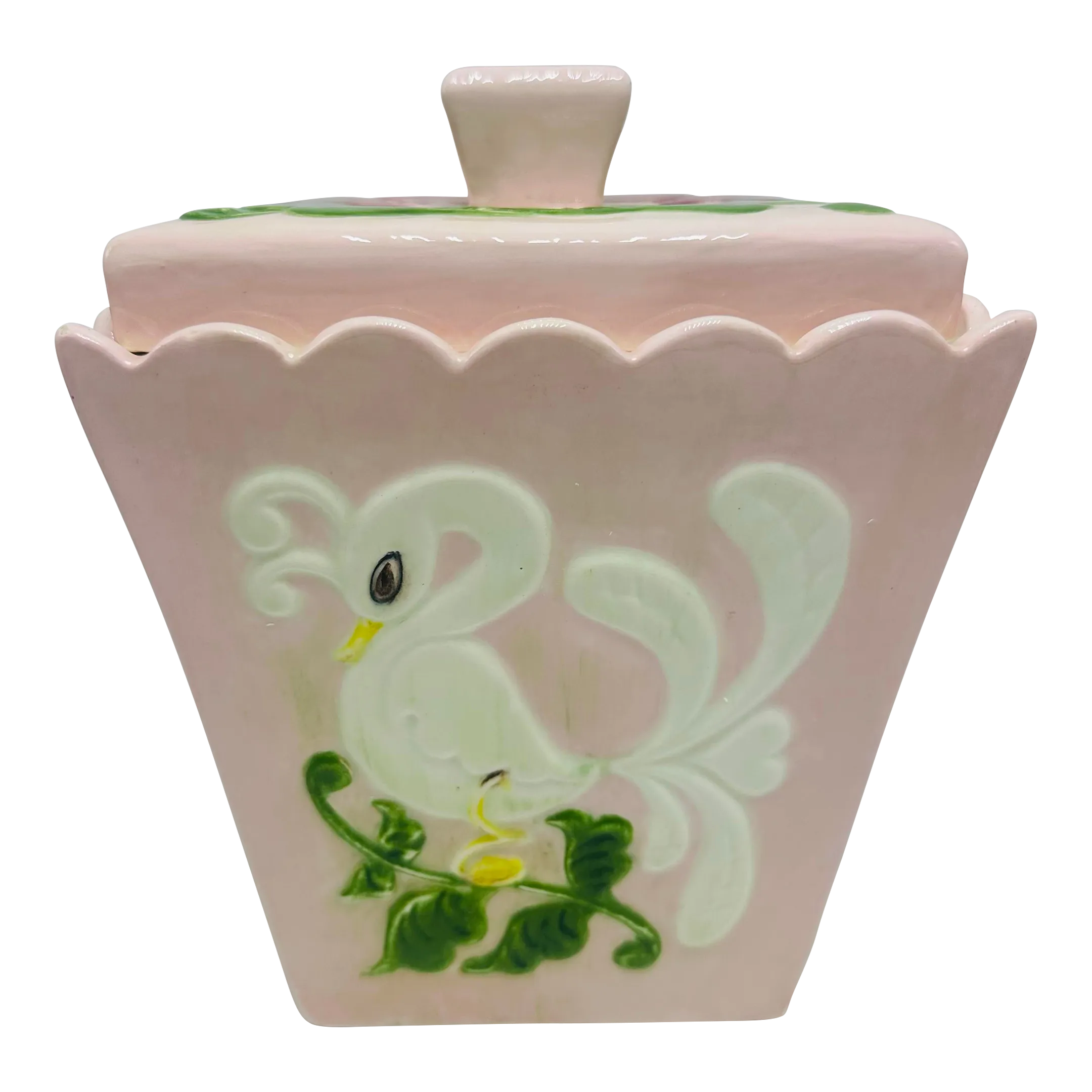 Palm Beach Style Vintage Ceramic Cookie Jar | Chairish