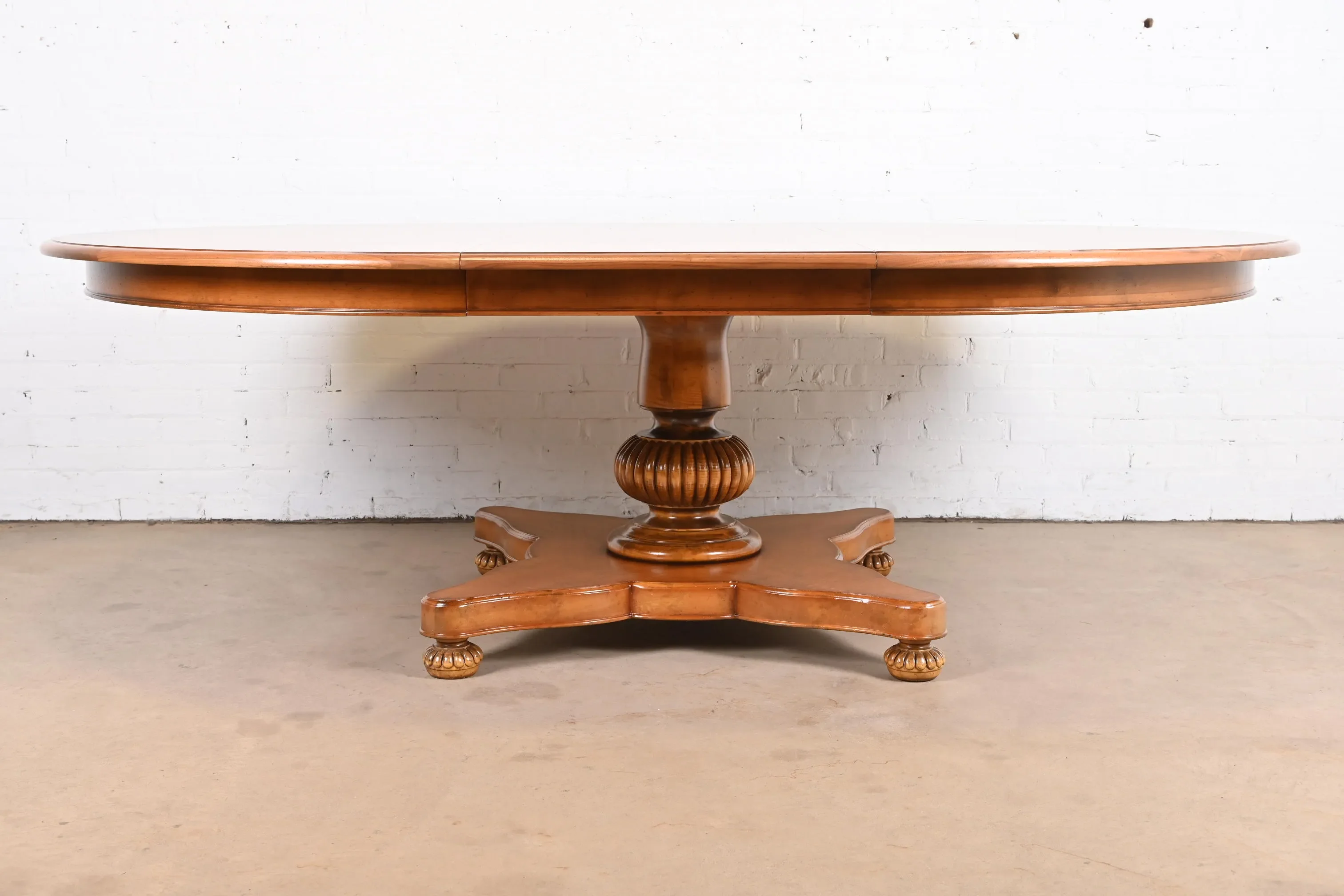Baker Furniture Italian Provincial Pedestal Extension Dining Table Newly Refinished Chairish