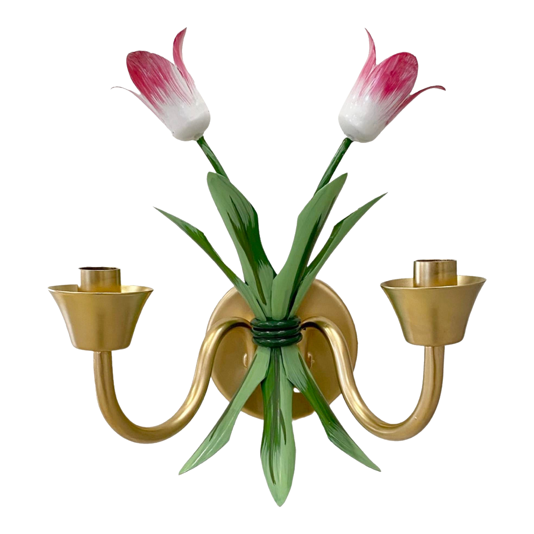 Dana Gibson Tulip Sconce in Pink | Chairish