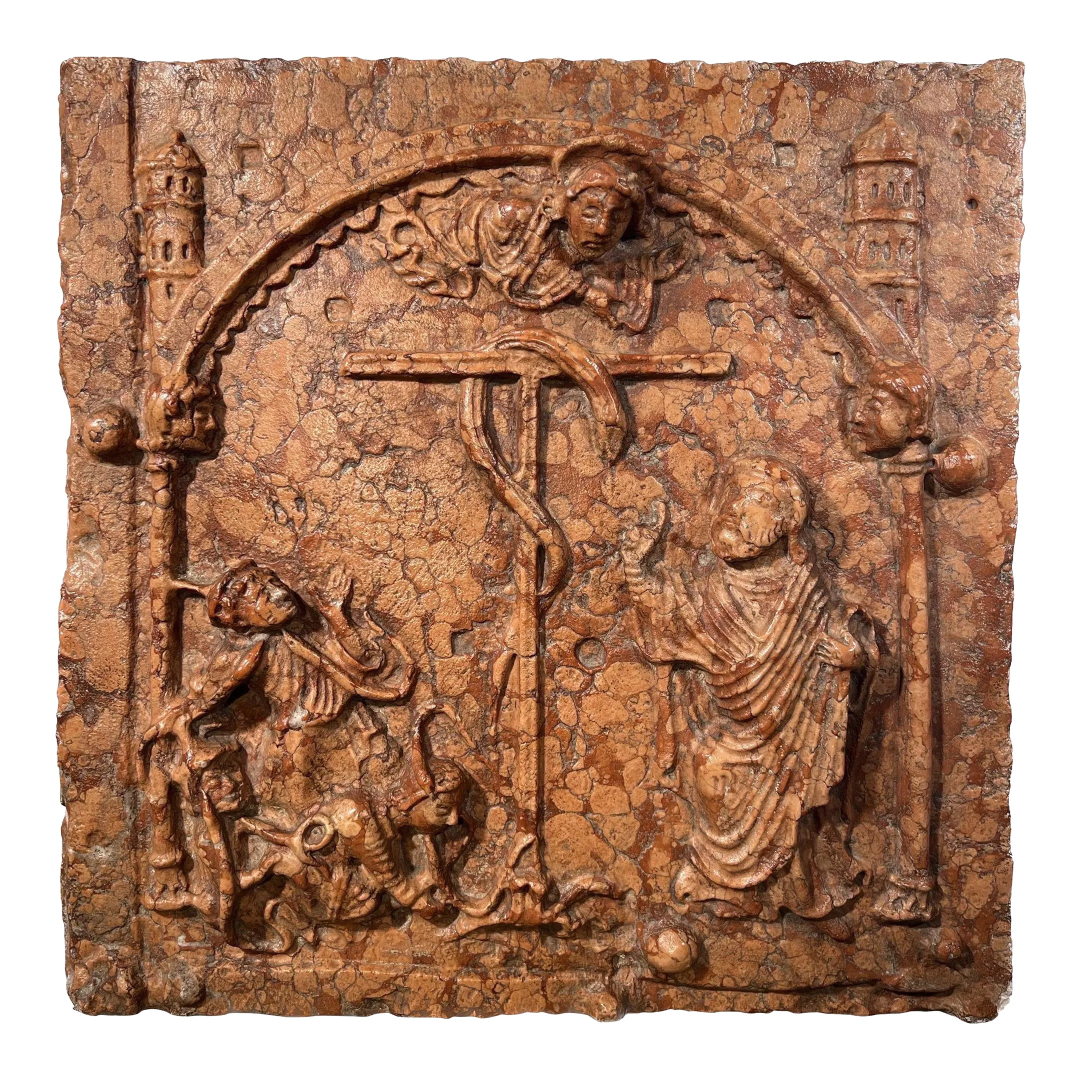 19th Century Moses & the Bronze Serpent Italian Marmo Rosso Di Verona ...