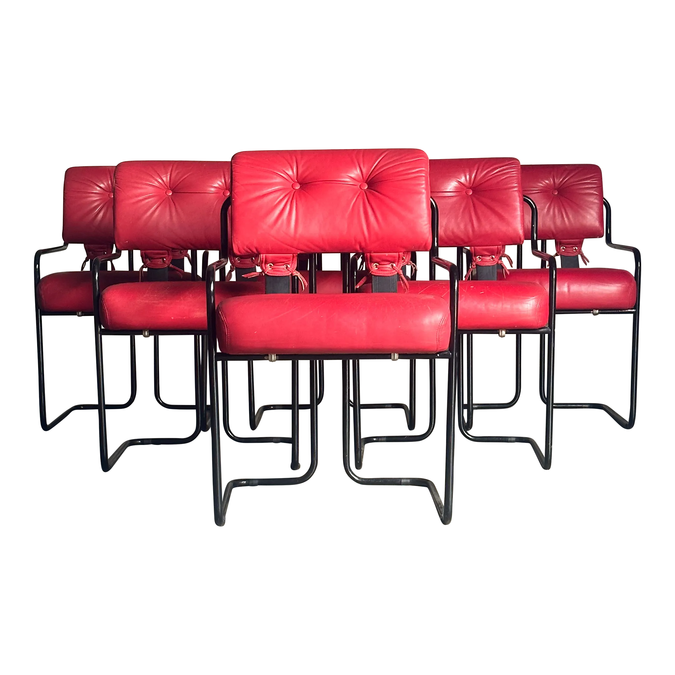 1980s Vintage Tucroma Chairs by Guido Faleschini for I4 Mariani, Red ...