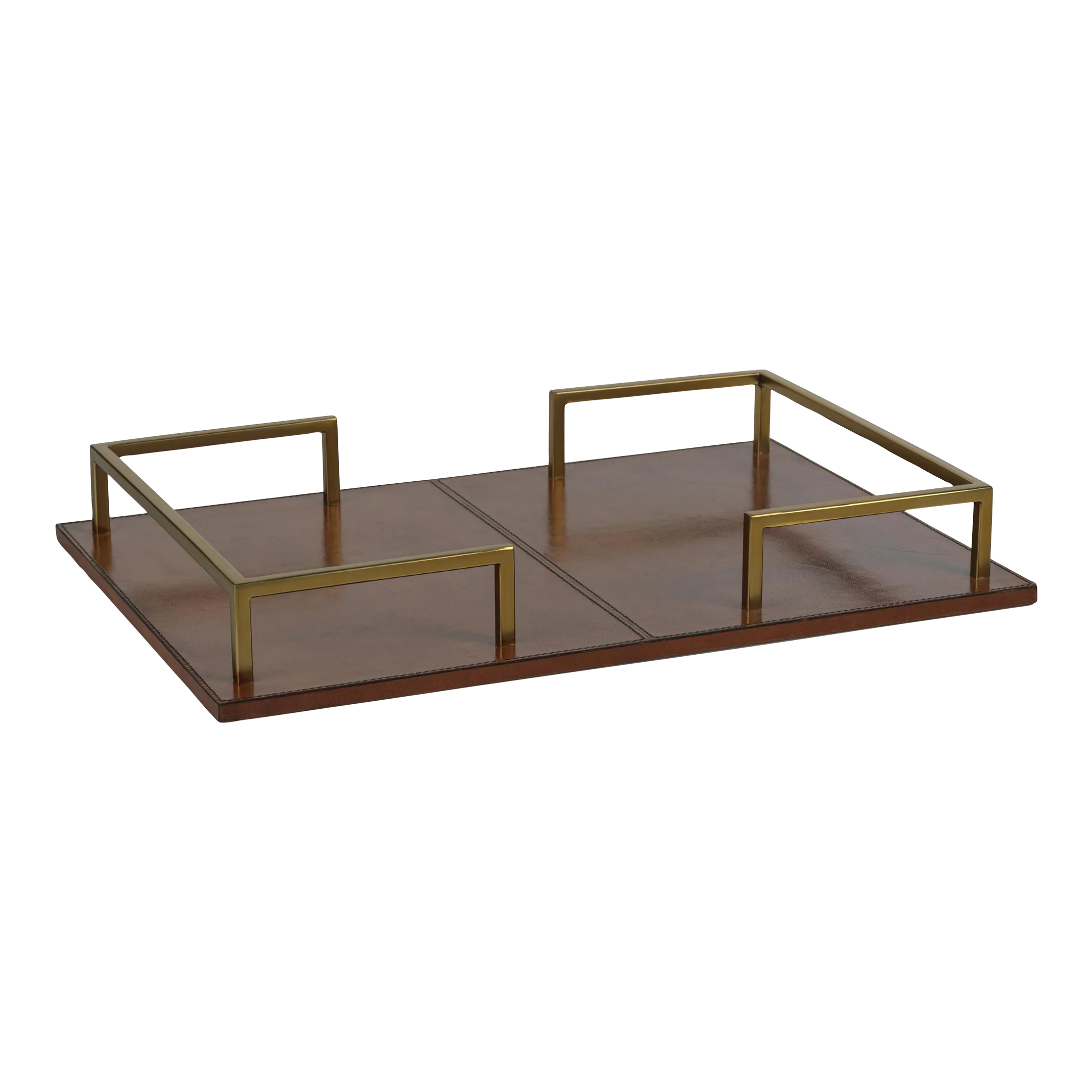 Chadwell 22" Long Leather Bar Tray | Chairish