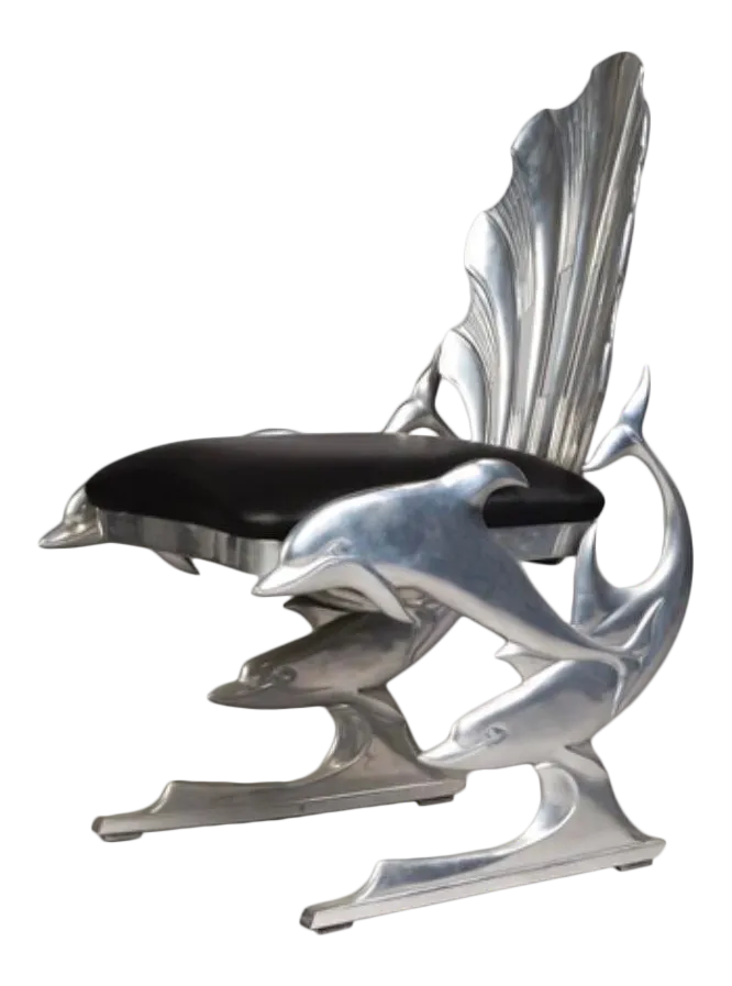 Ray Lewis Cast Aluminum Dolphin Chair | Chairish