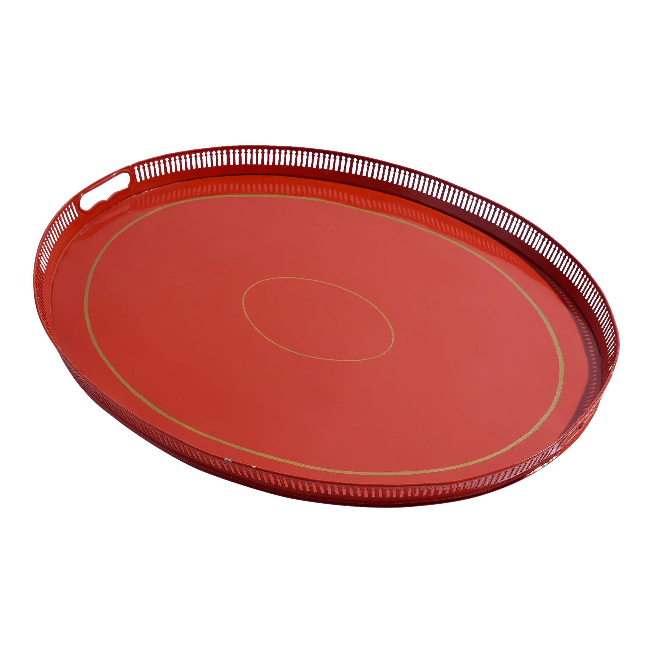 English Reticulated Standing Rim Tole Tray, C. 1780-1800 | Chairish