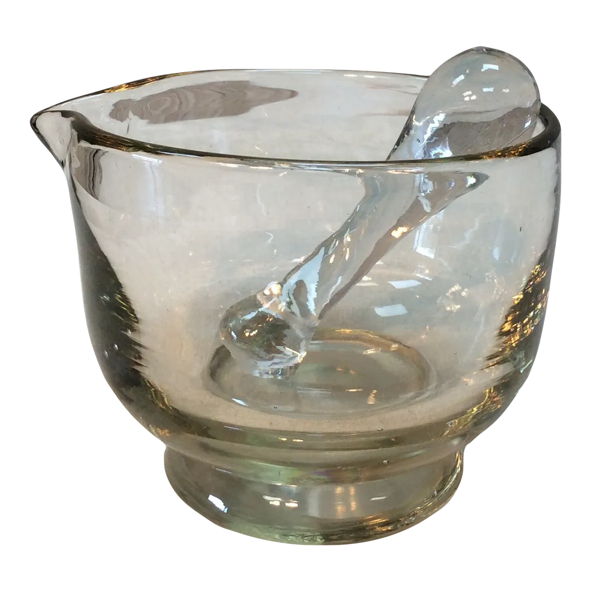 Late 19th Century French Blown Glass Mortar and Pestle | Chairish