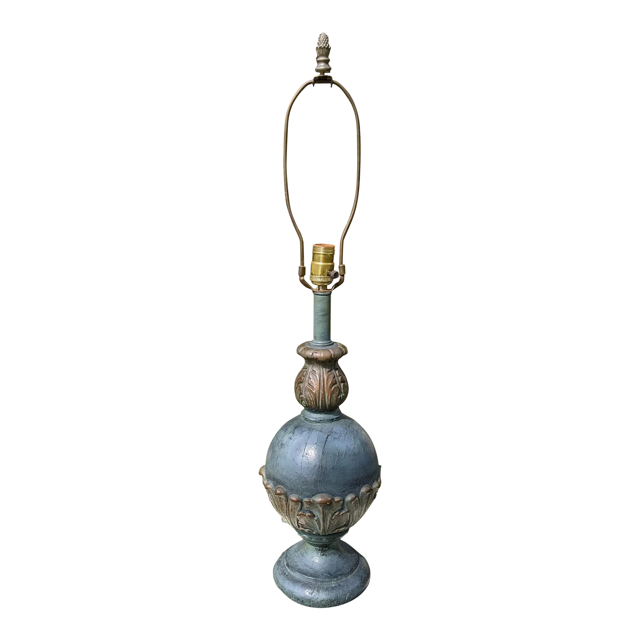 1950s Chapman Neoclassical Ceramic Table Lamp Acanthus Globular Vase on ...