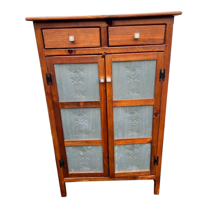 Vintage American Primitive Style Pine Wood Pie Safe | Chairish