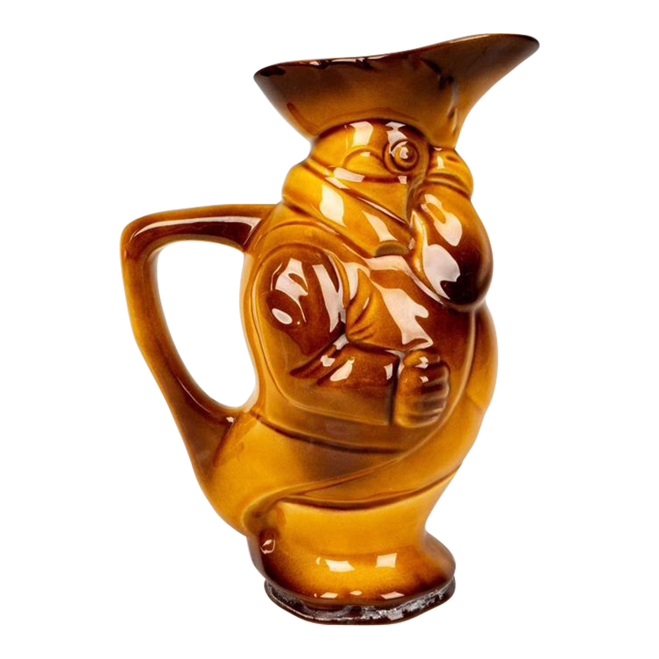 1889-1922 Sarreguemines Majolica Rooster Jug/ Pitcher | Chairish