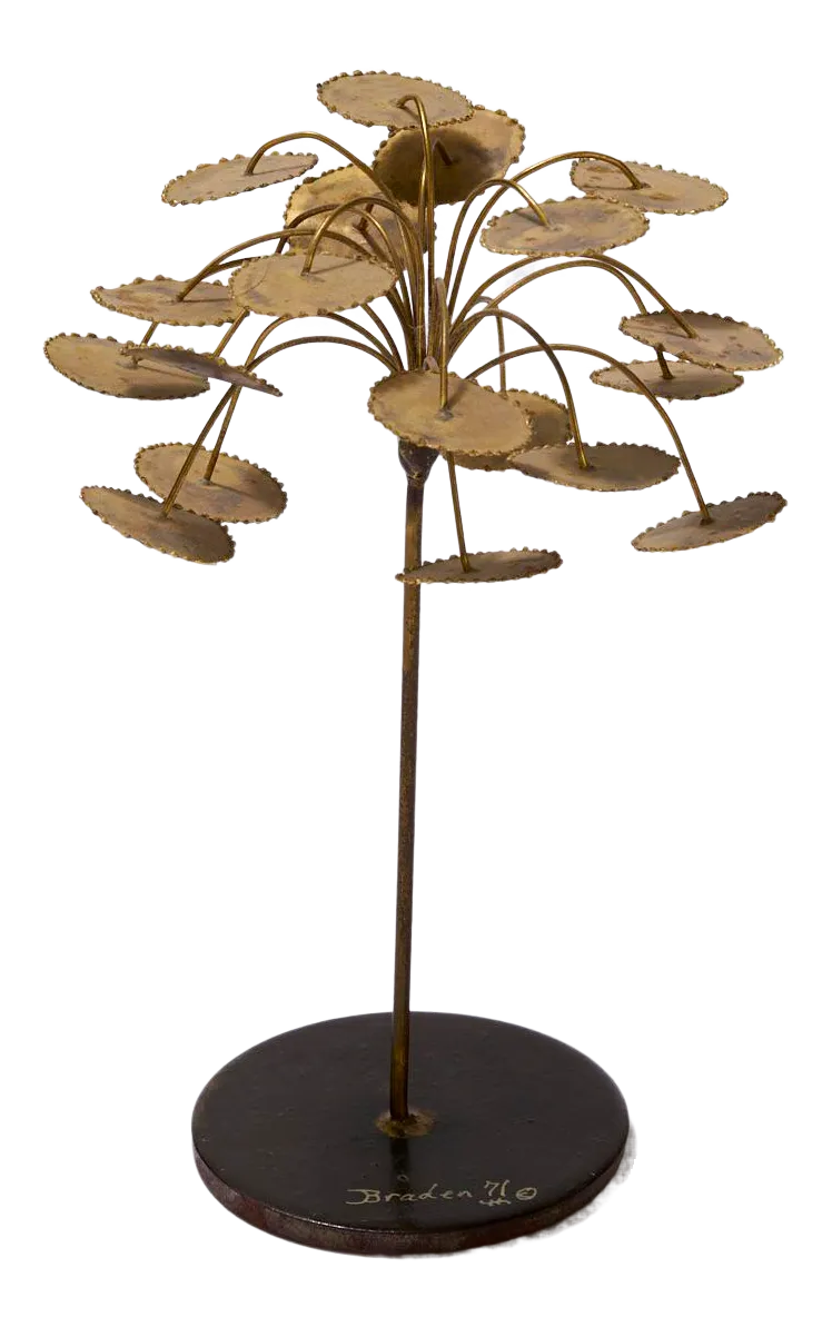 Brass and Steel Welded Tree Sculpture Signed | Chairish