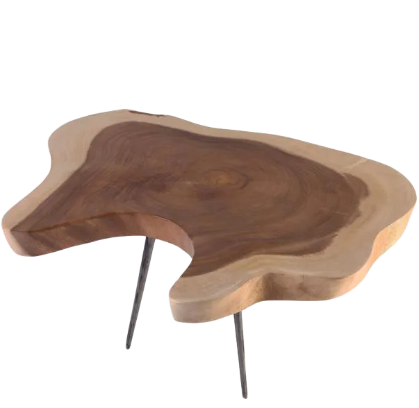 Organic Modern Half Moon Living Edge Accent Table | Chairish