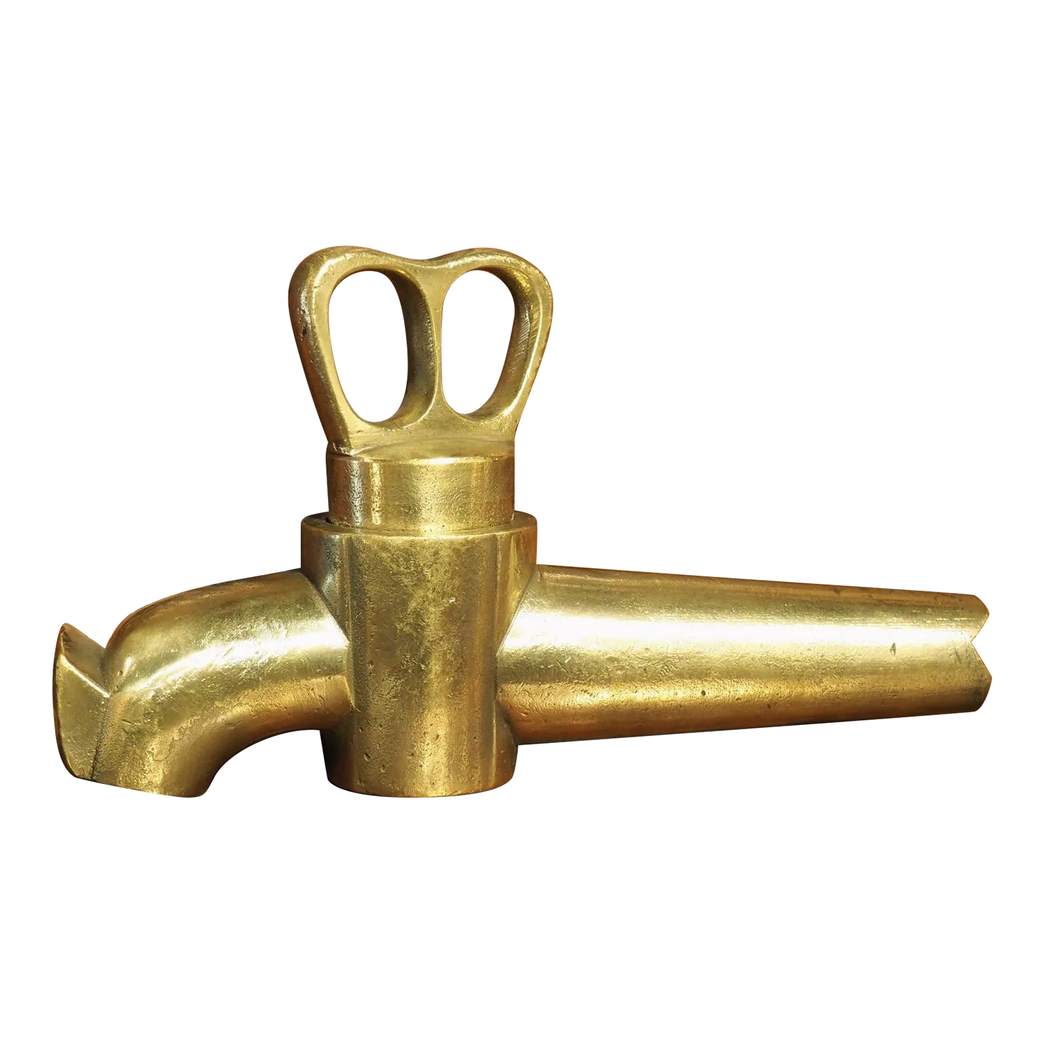 Antique French Bronze Barrel Spout of Spigot With Two Finger Handle ...