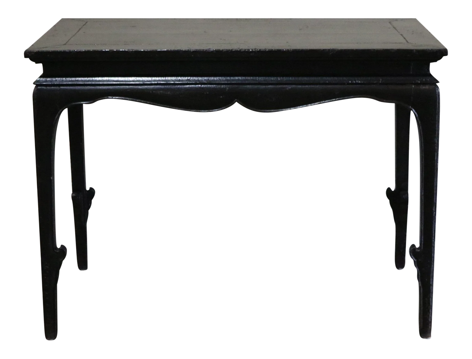 Chinese Black Crakel Lacquered Elm Table | Chairish