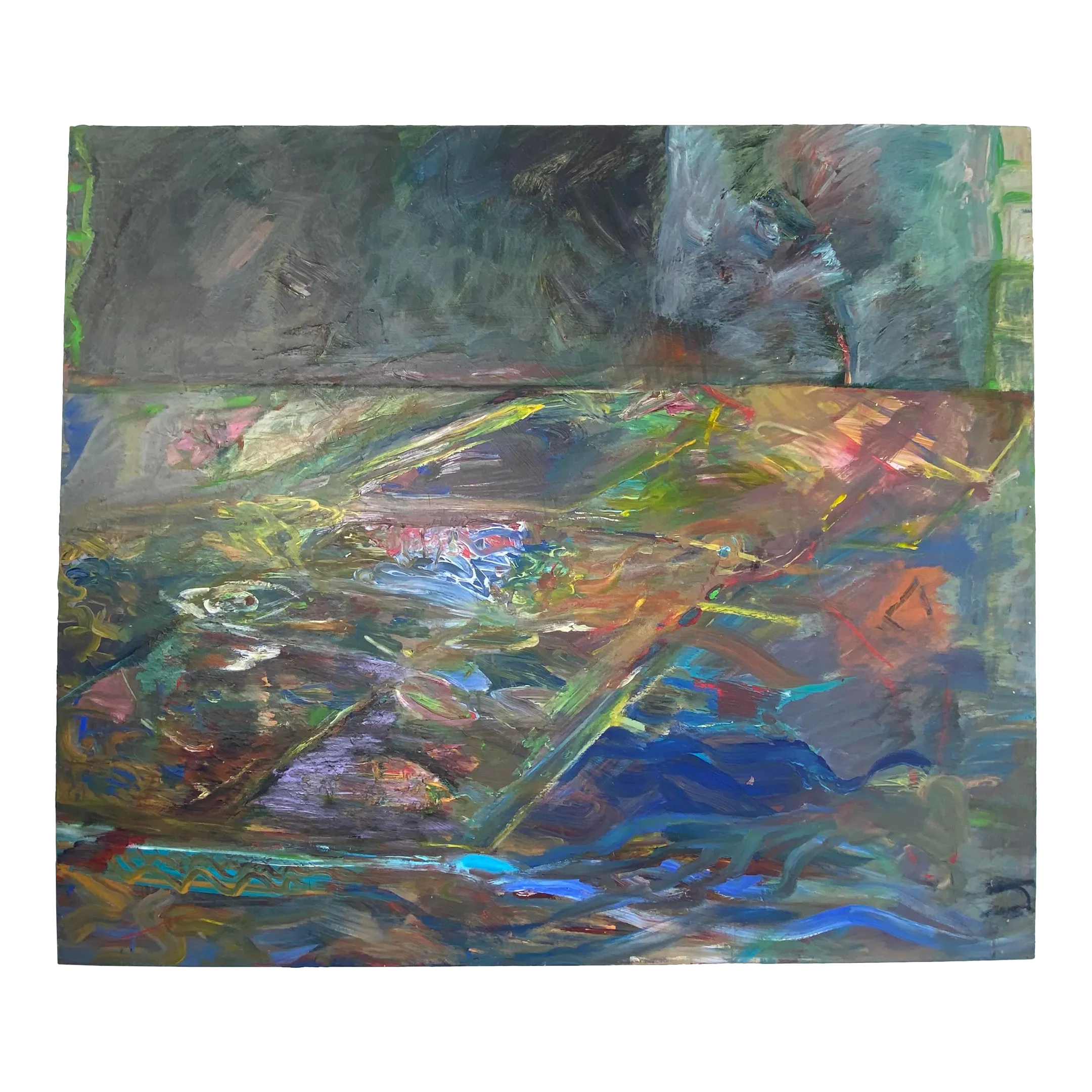 Original Vintage Warren Fischer Abstract Painting on Canvas, 1992 ...