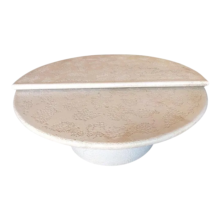 1970s Faux Coquina Stone Two-Tier Kinetic Sphere Coffee Table | Chairish