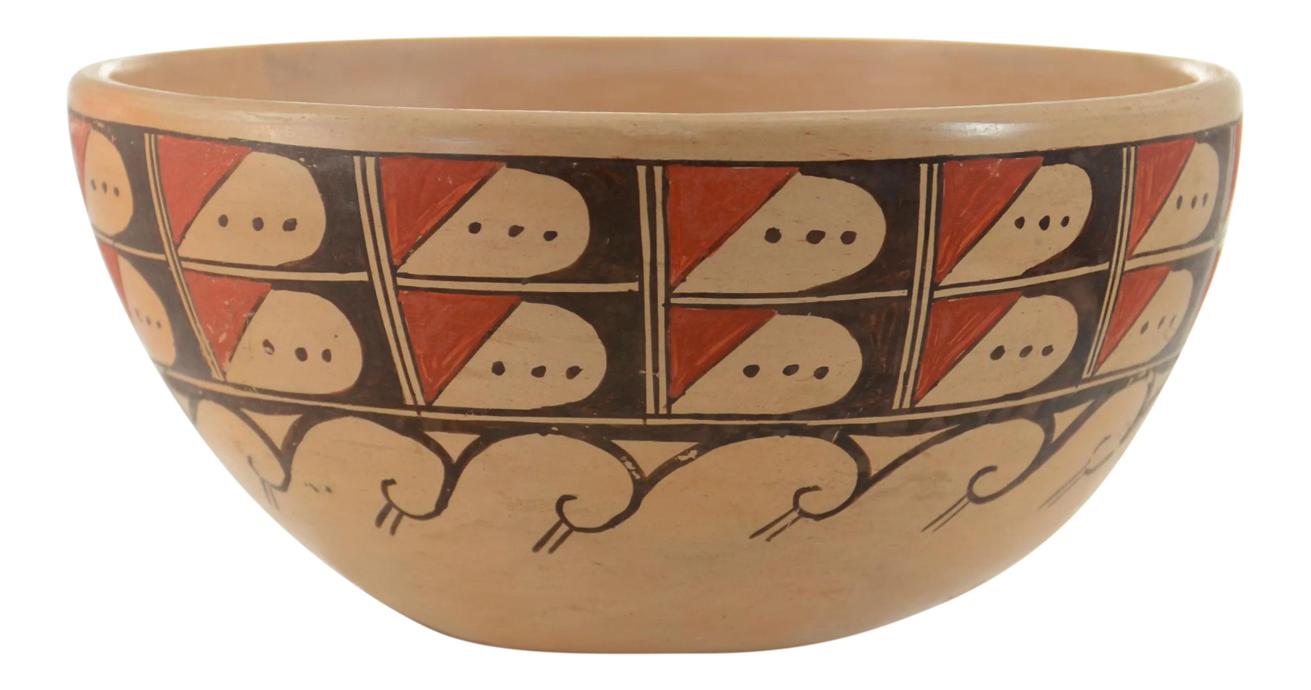 Hopi Style Wave Design Bowl | Chairish