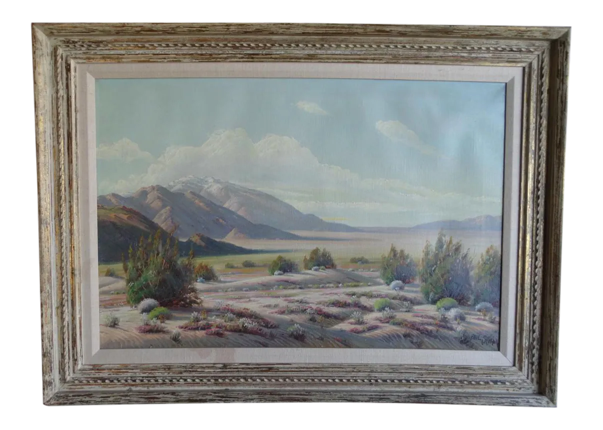 1950s Paul Grimm Desert Extremities Oil on Canvas Painting, Framed ...