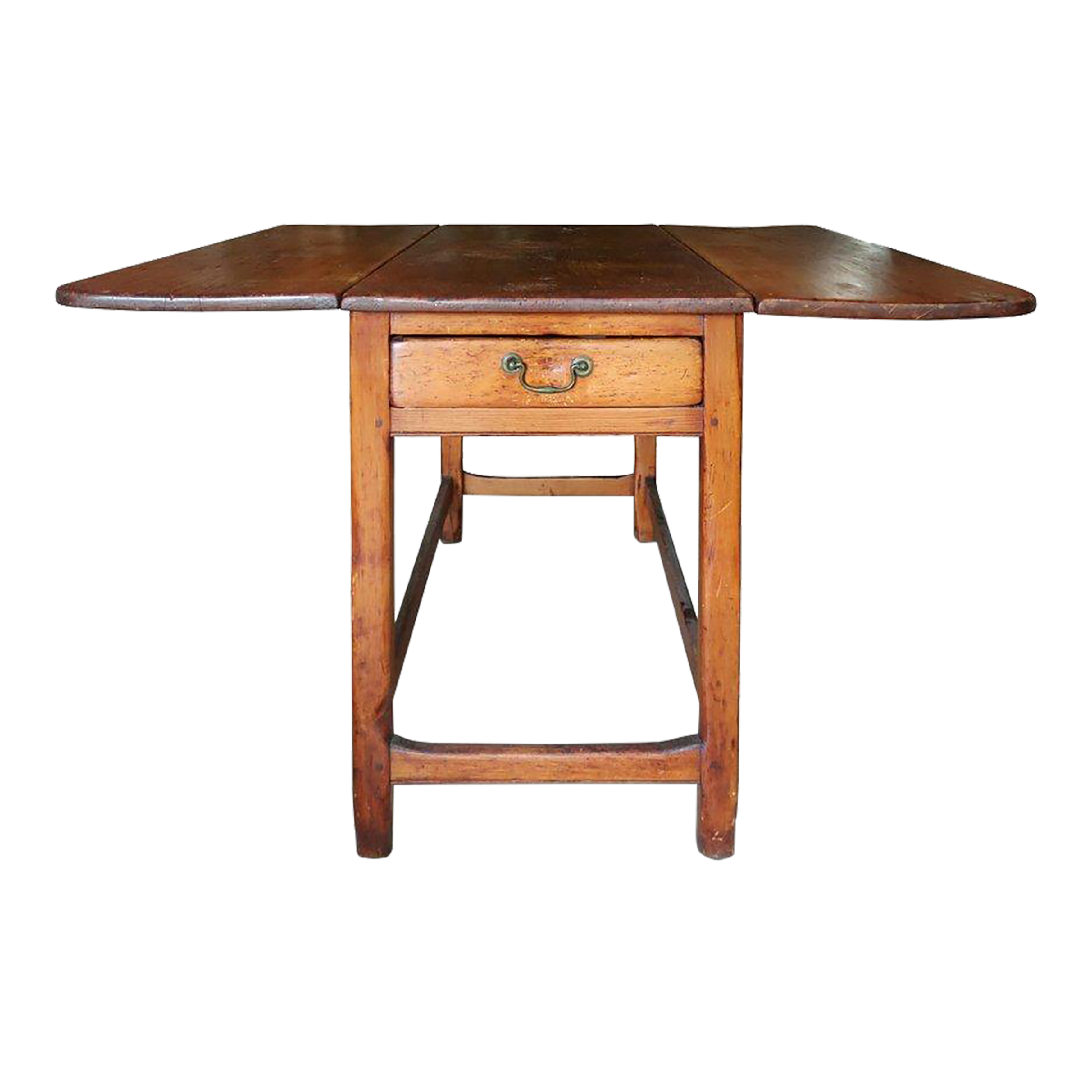 Mid 20th Century Antique Rustic Pine Drop Leaf Cottage Dining Table | Chairish