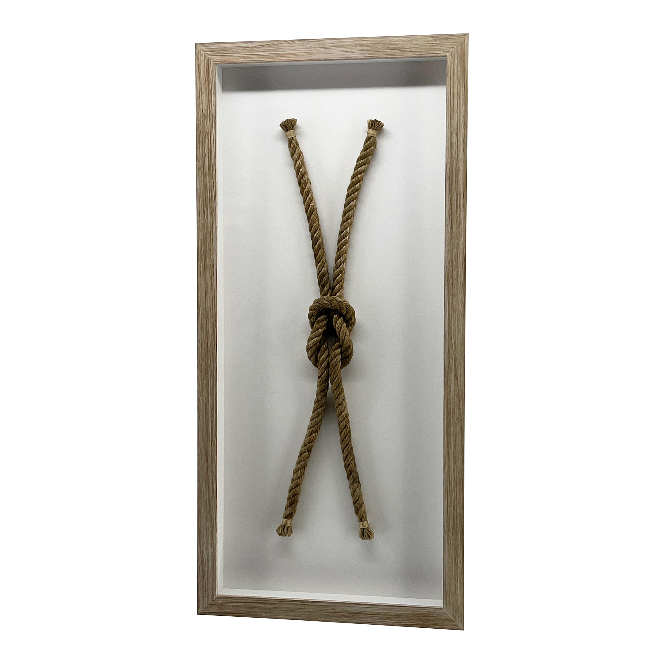 Sailors "Sheet" Knot Framed - Driftwood Frame Coastal Wall Decor | Chairish
