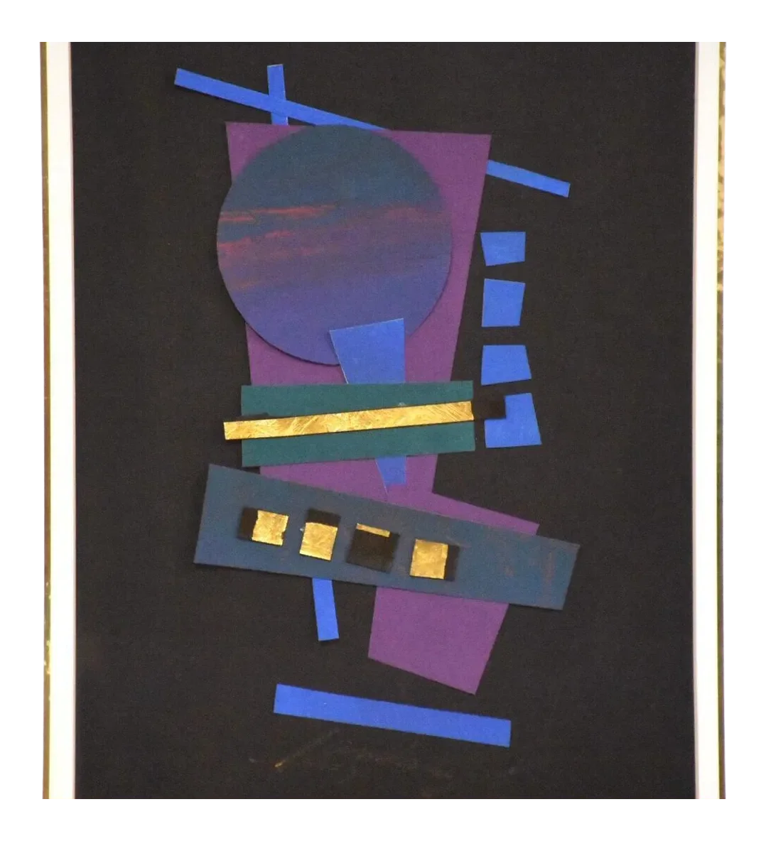 Signed Abstract Modern Paper Art Collage | Chairish