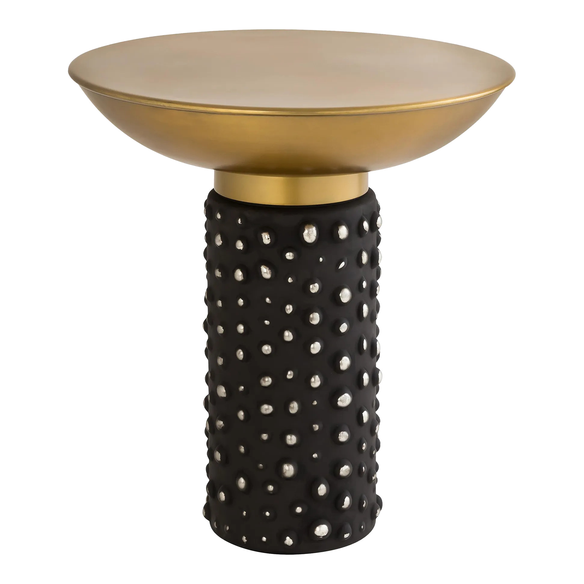 Blaze Glass & Brass Side Table | Chairish