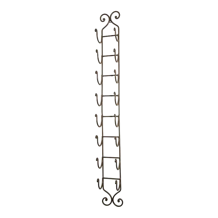 Wrought Iron Hand Forged Wall Mount Wine Rack | Chairish