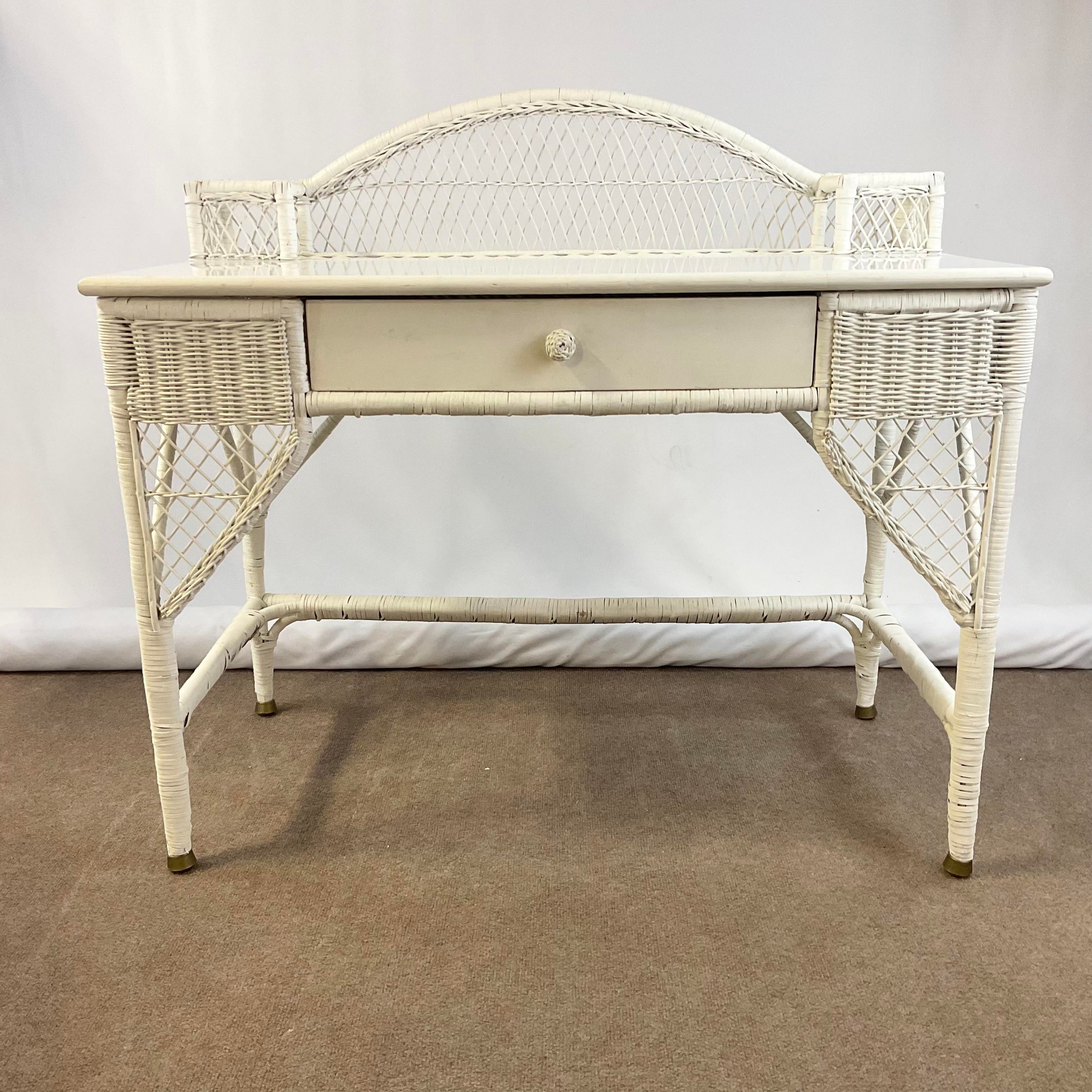 Vintage wicker desk for sale store