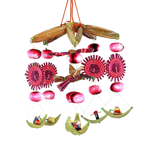 Bohemian Pink Hanging Mobile | Chairish