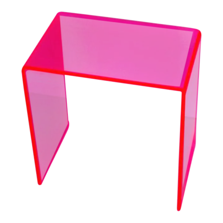 Neon Pink Waterfall End Table | Chairish