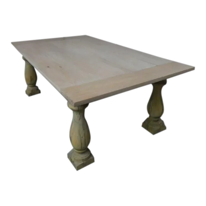 Vintage Modern Weathered Oak Table | Chairish
