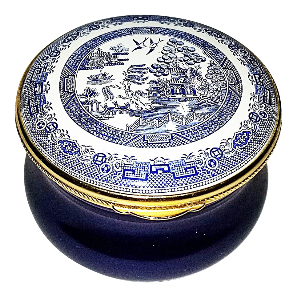 1960s Spode Staffordshire Round Trinket Box | Chairish