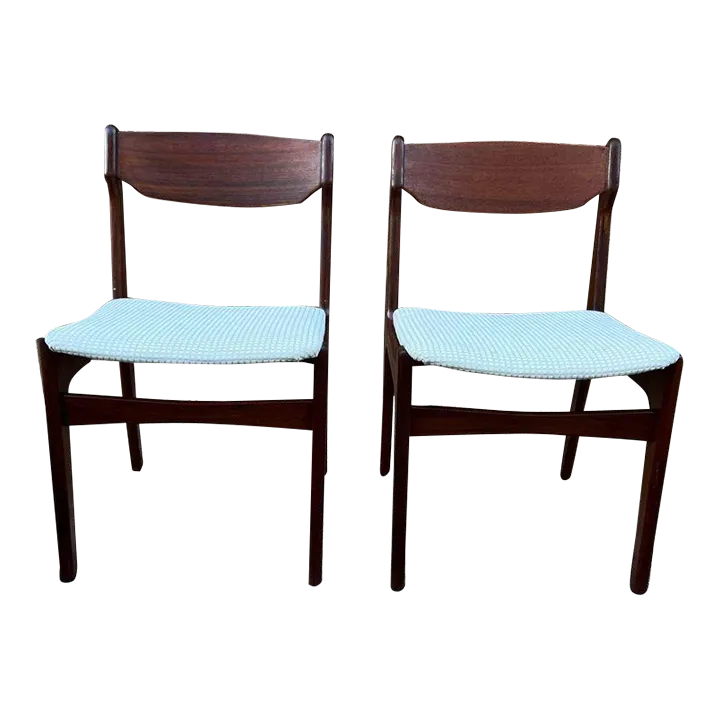Pair of Mid Century Danish Design Teak Rosewood Dining Chairs, 1960s ...