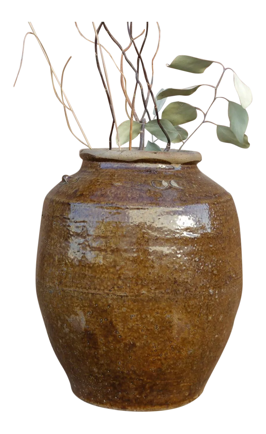 Antique Golden Brown Burmese Martaban Jar | Chairish