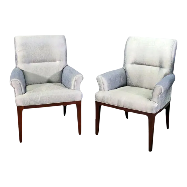 Pair of Bill Sofield Baker Contemporary Upholstered Armchairs | Chairish