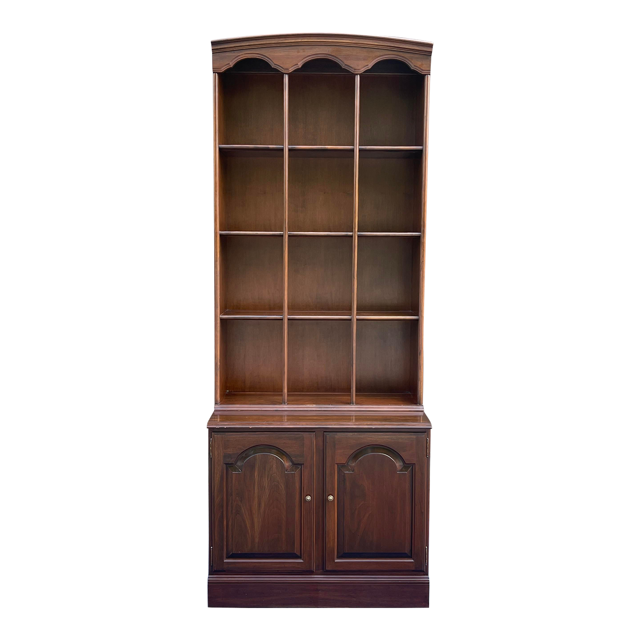 1970s Ethan Allen Georgian Court Traditional Solid Cherry Two Piece ...