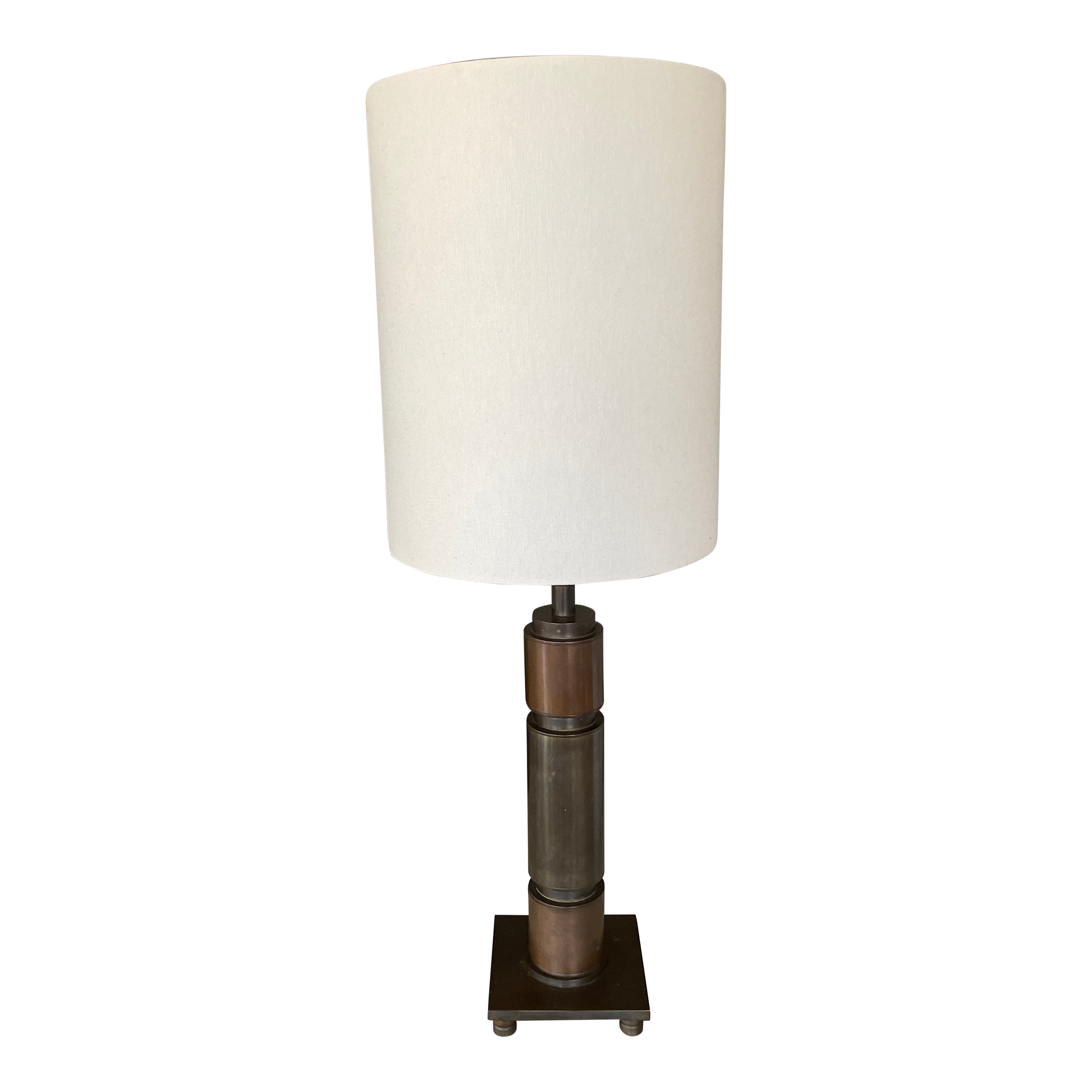 Vintage Brass Column Lamp | Chairish