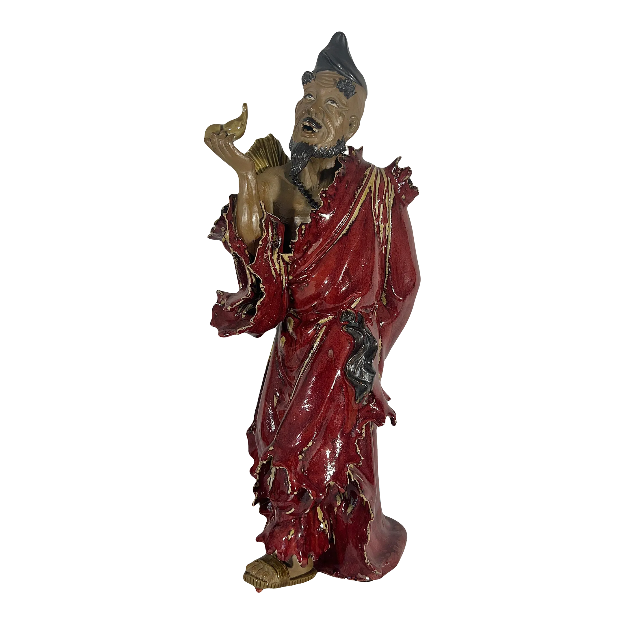 Red Robed Li Tieguai, One of the Eight Chinese Immortals, Signed Statue ...
