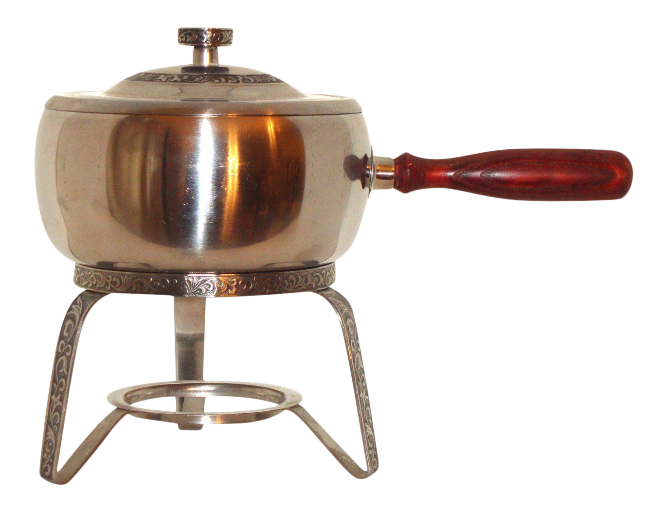 Vintage Greek Key Stainless Steel Pot | Chairish